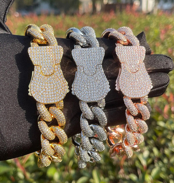 Iced Out Moissanite 22MM Cuban Link Bracelet – Moissanite Glitz