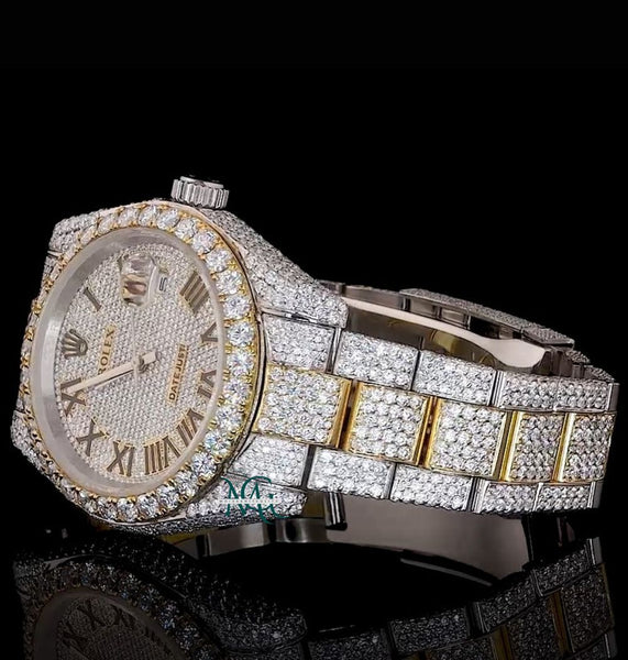 Classic Dual Tone Datjust Moissanite Diamond Hip Hop Watch – Moissanite Glitz