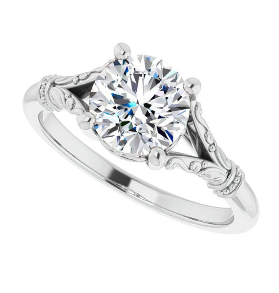 Moissanite Diamond Round Cut Solitaire Engagement Ring – Moissanite Glitz